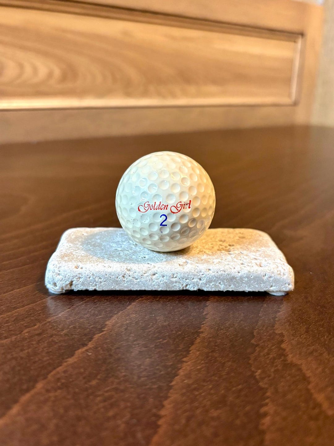 Vintage golden Girl Golf Ball Display - Etsy