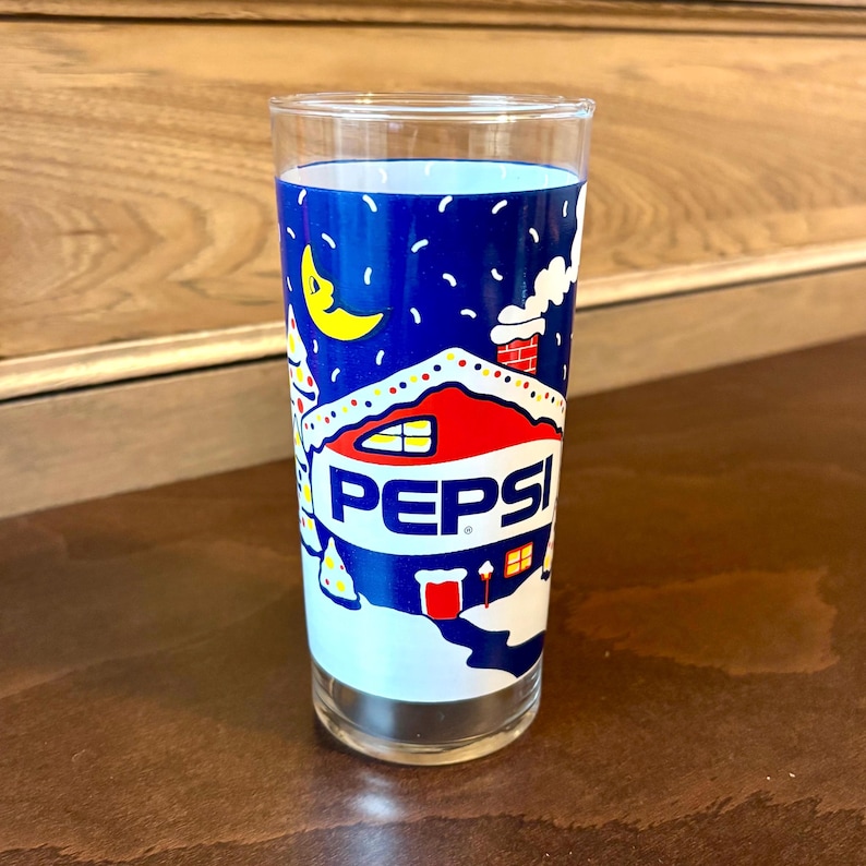 Vintage Pepsi Holiday Glass - Etsy