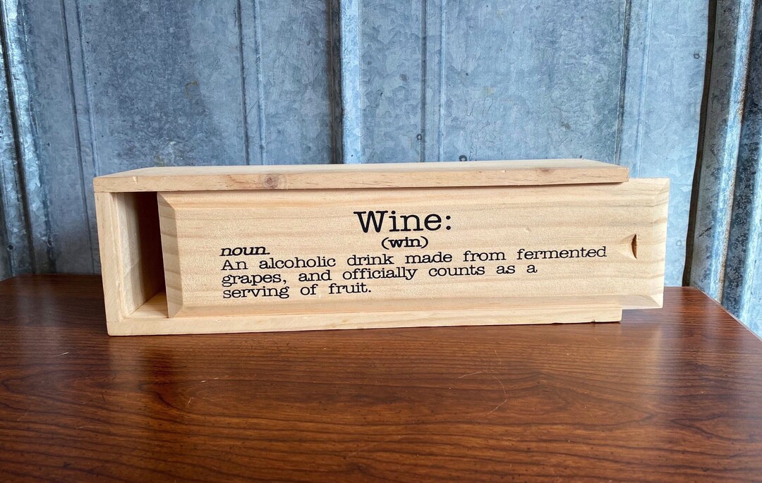 Definition of “wine” Wooden Bottle Box - Etsy