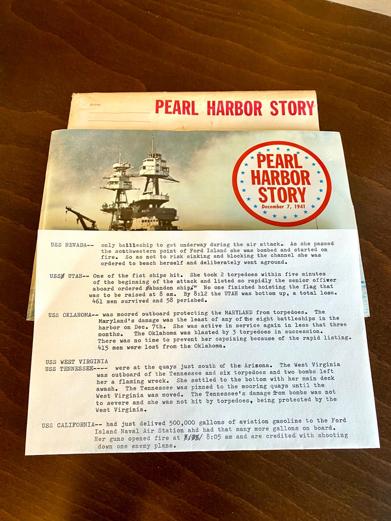 Vintage Pearl Harbor Story Booklet - Etsy