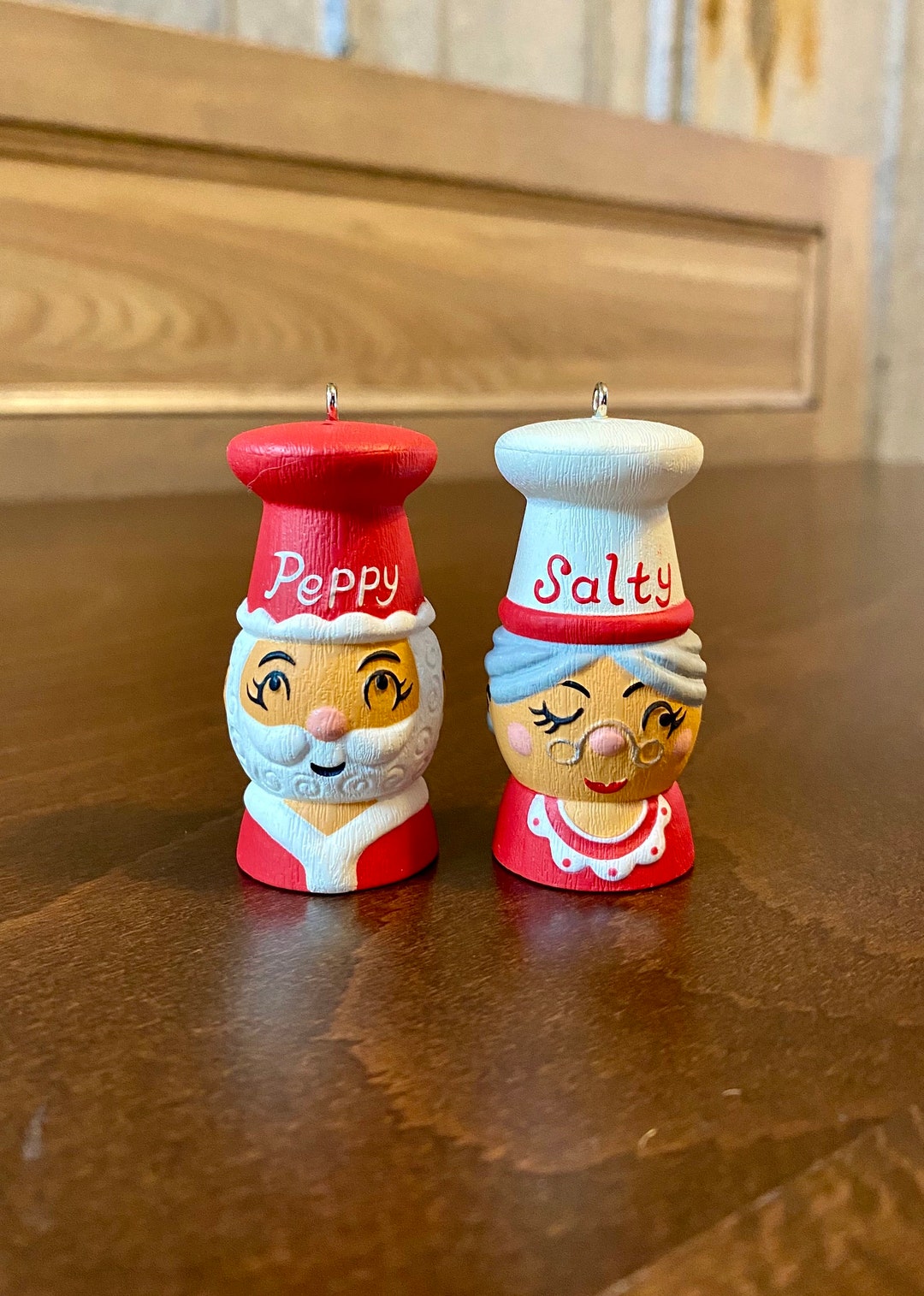 2015 Hallmark Keepsake “salty and Peppy” Wooden Ornaments - Etsy
