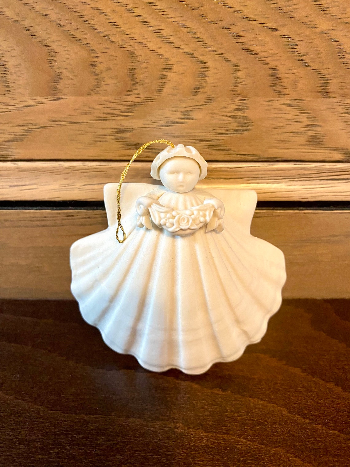 Vintage Ceramic Angel Seashell Ornament - Etsy