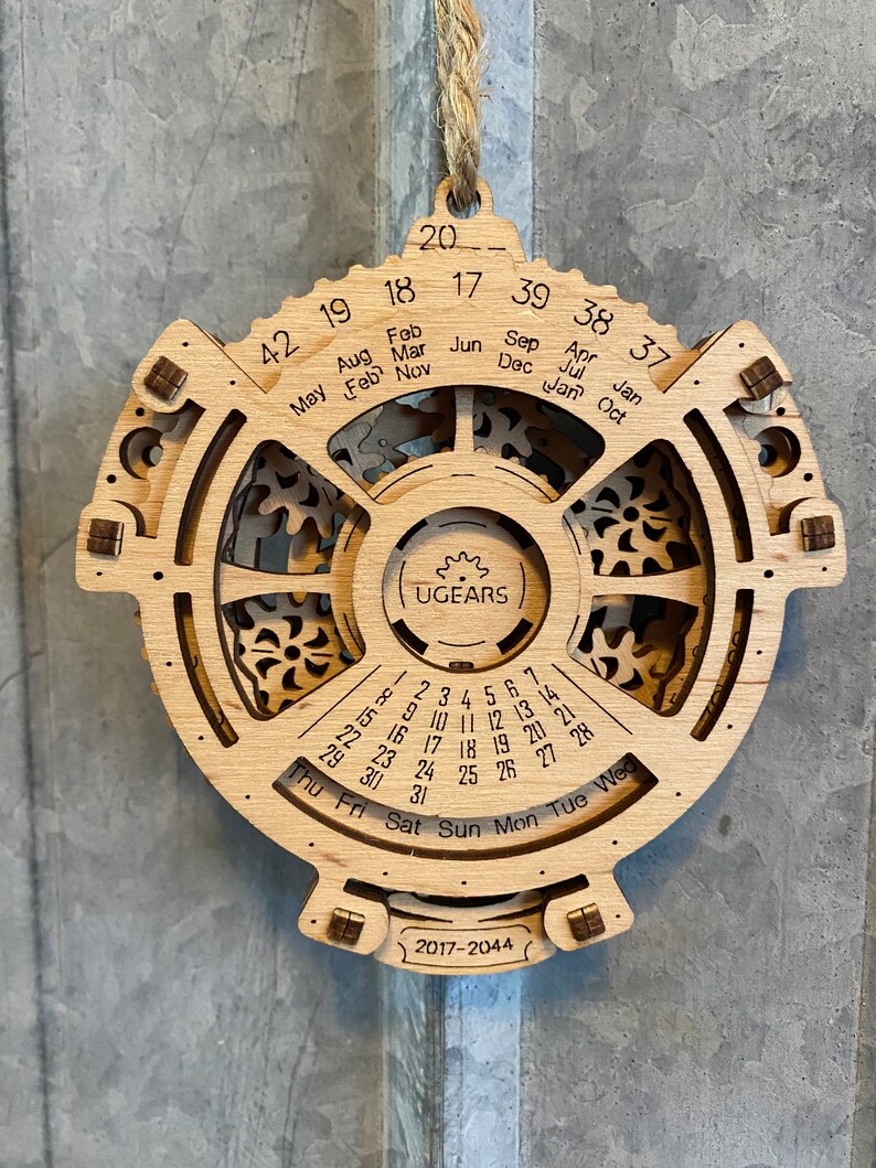 Ugears Laser Engraved Rotating Calendar Ornament - Etsy
