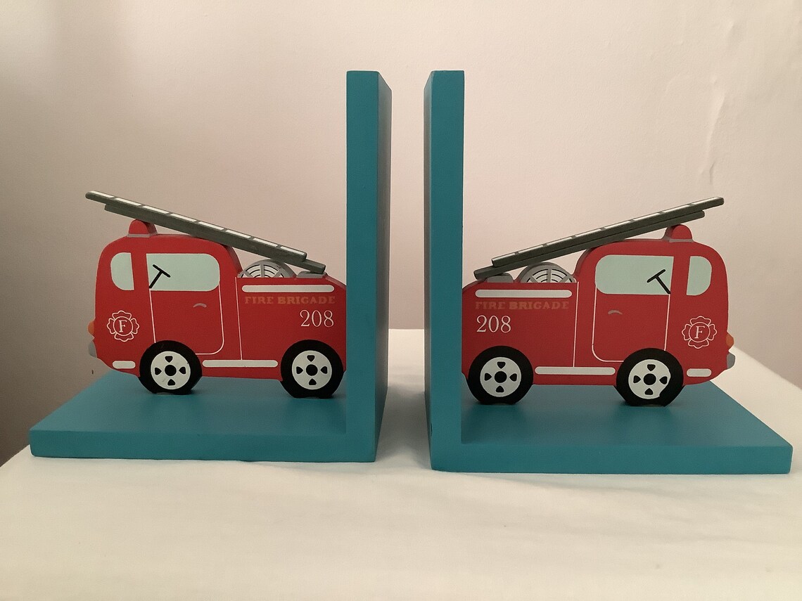Childrens Fire Engine Book Ends - Etsy