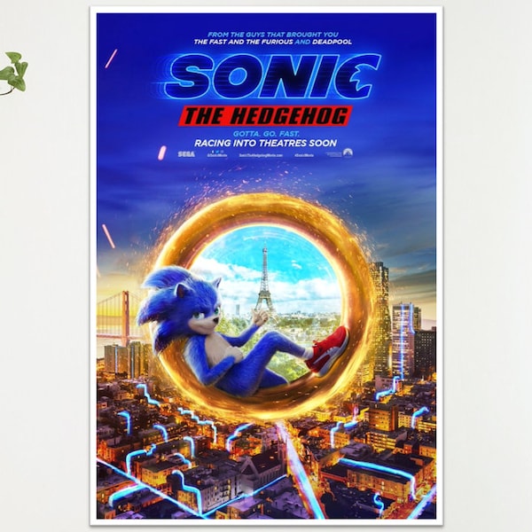 Sonic the Hedgehog Movie Poster - Etsy UK