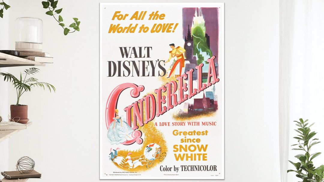 Cinderella Classic Movie Film Poster Print Wall Art Gift A4 A3 - Etsy