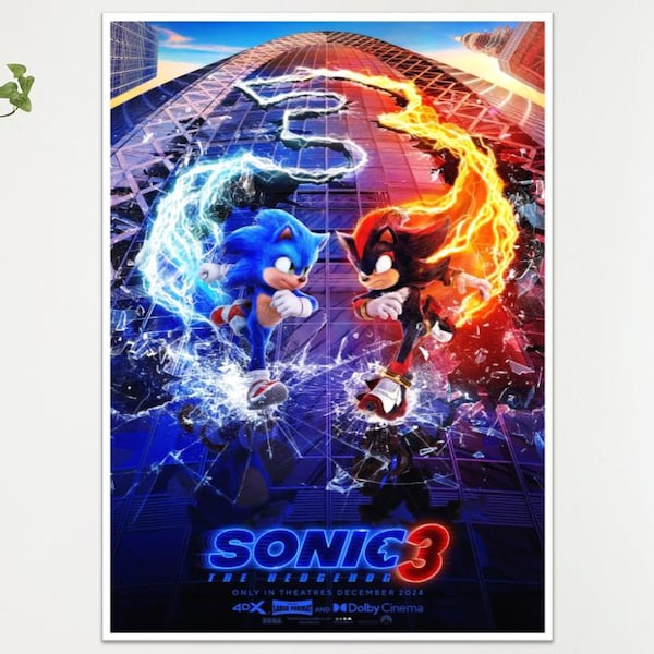 Sonic 3 Movie Poster - Etsy UK