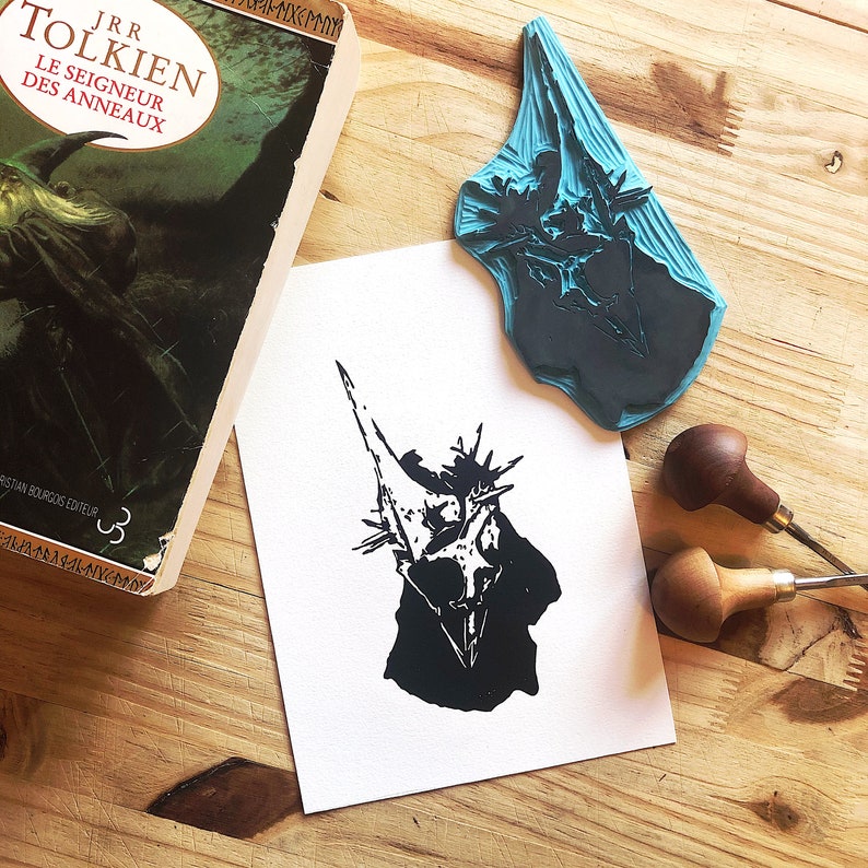 Linocut Witch-king of Angmar-lord of the Rings-handmade Print. - Etsy ...