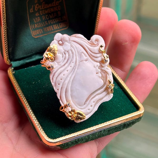 Carved Shell Ring - Etsy