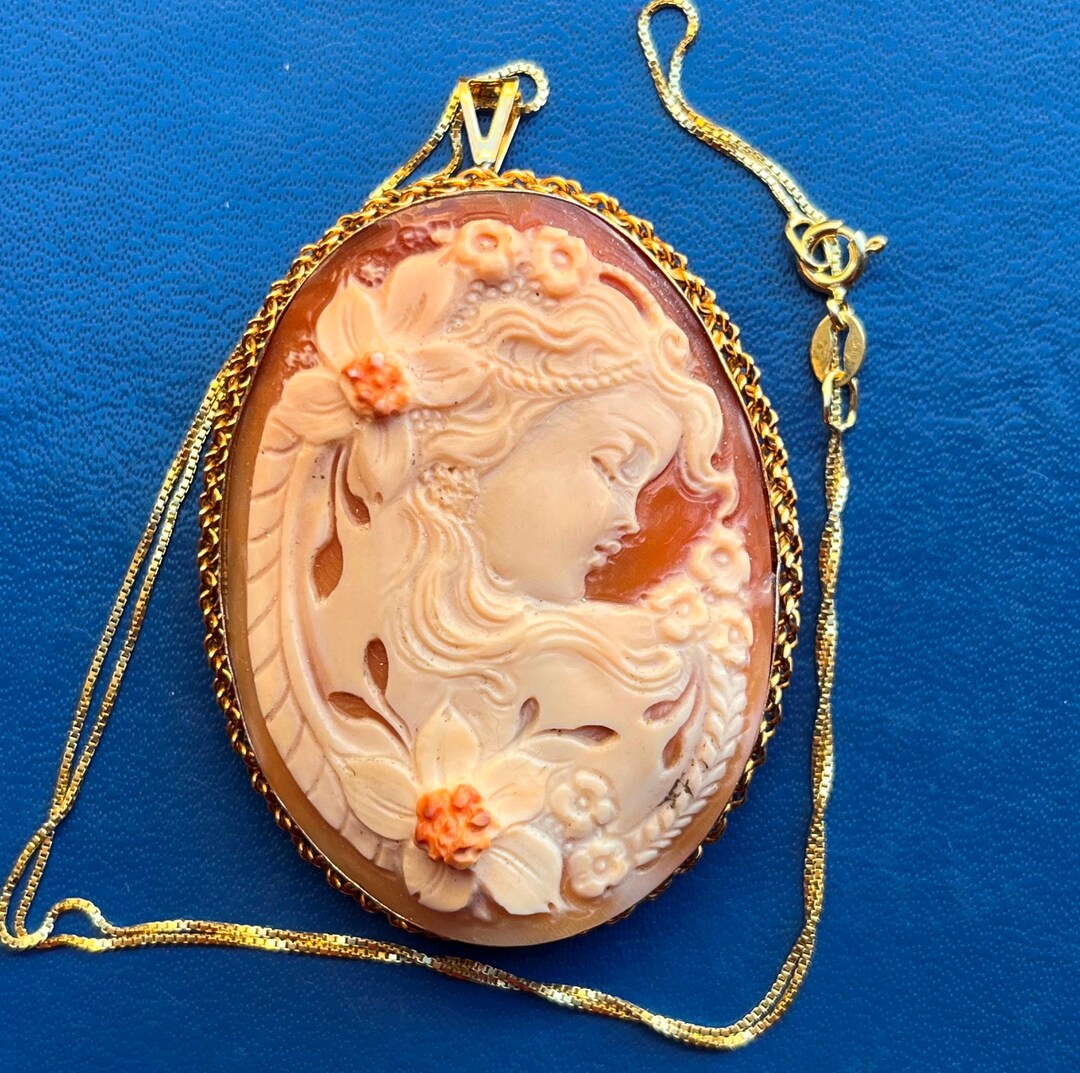 Hand Carved Shell Cameo: Italian Angel Jewelry, 55mm - Etsy