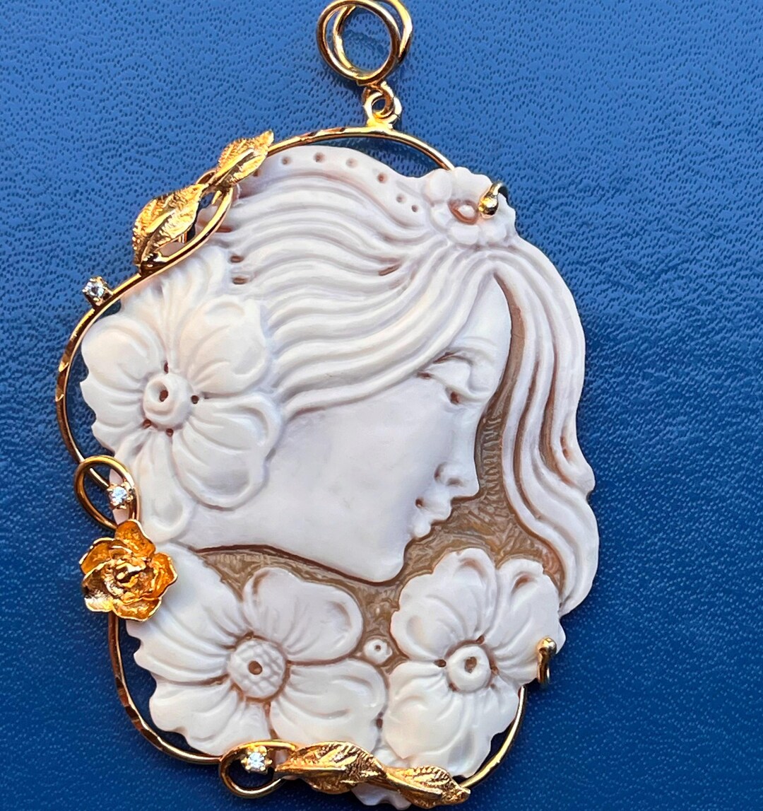 Antique Italy Shell Cameo Brooch Pendant: 925 Sterling Silver, Torre ...