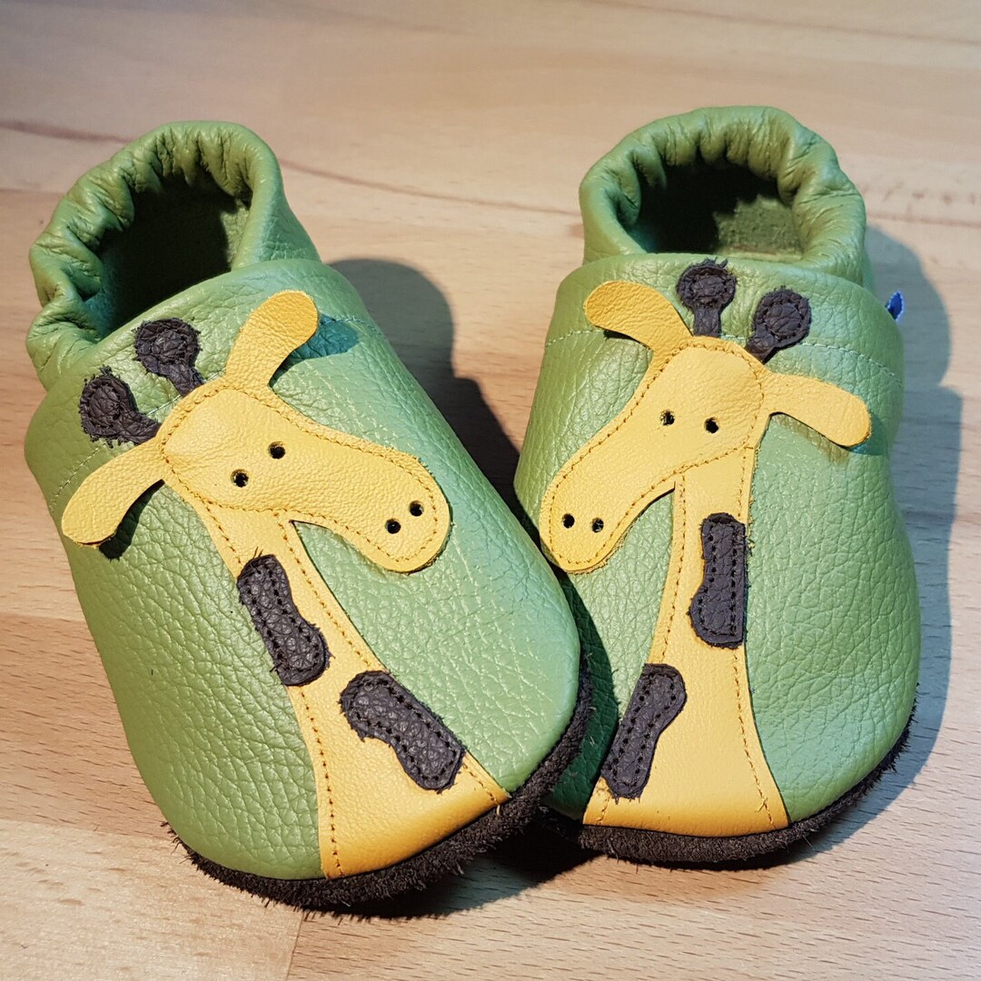 Leather Slippers Giraffe, in Many Different Colors, Crawling Shoes ...