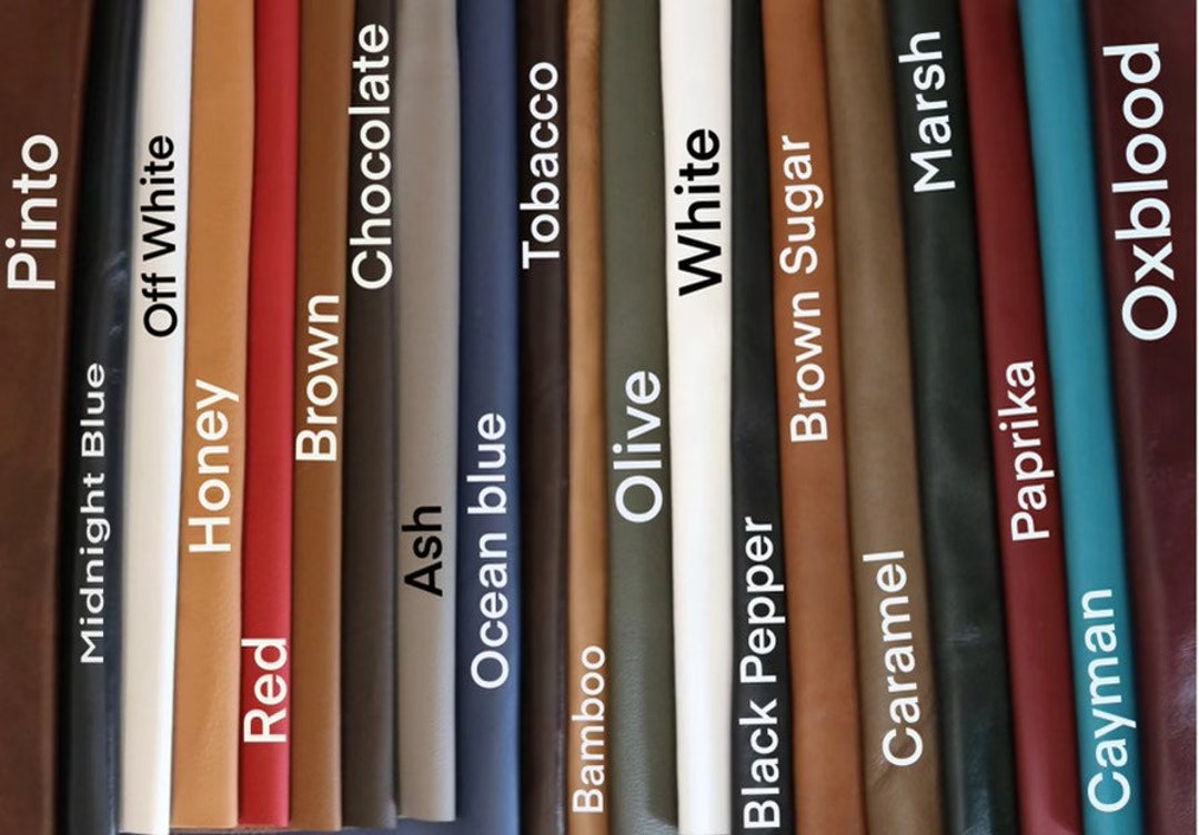 Leather Hide 6 Sq Ft Choose From 20 Colors of Top Grain Cowhide 2-2.5oz ...