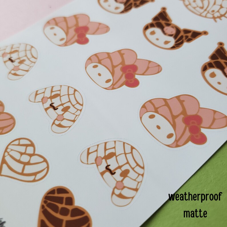 Kitty Concha Sticker Sheet Kitty Stickers Concha Stickers - Etsy