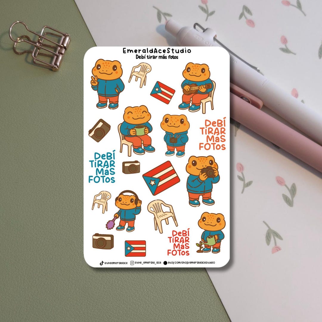 Bad Bunny DTMF Sticker Sheet: Concho & Frog Bujo Stickers - Etsy