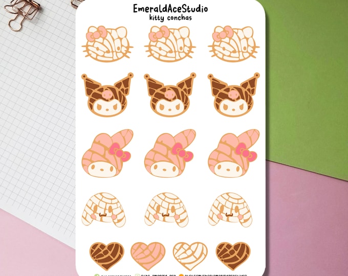 Kitty Concha Sticker Mexican American Concha conchita pan Dulce Vinyl ...