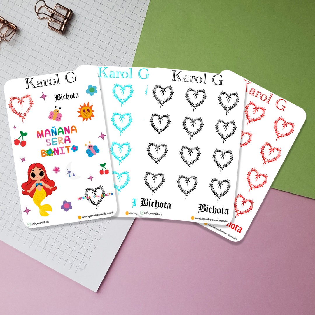 Karol G Sticker Sheets Karol G Stickers Bichota Planner - Etsy