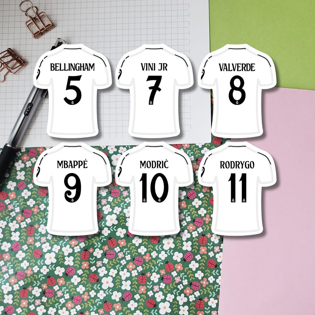 Real Madrid Jersey Stickers | Fútbol Stickers | Soccer Sticker| Fútbol ...