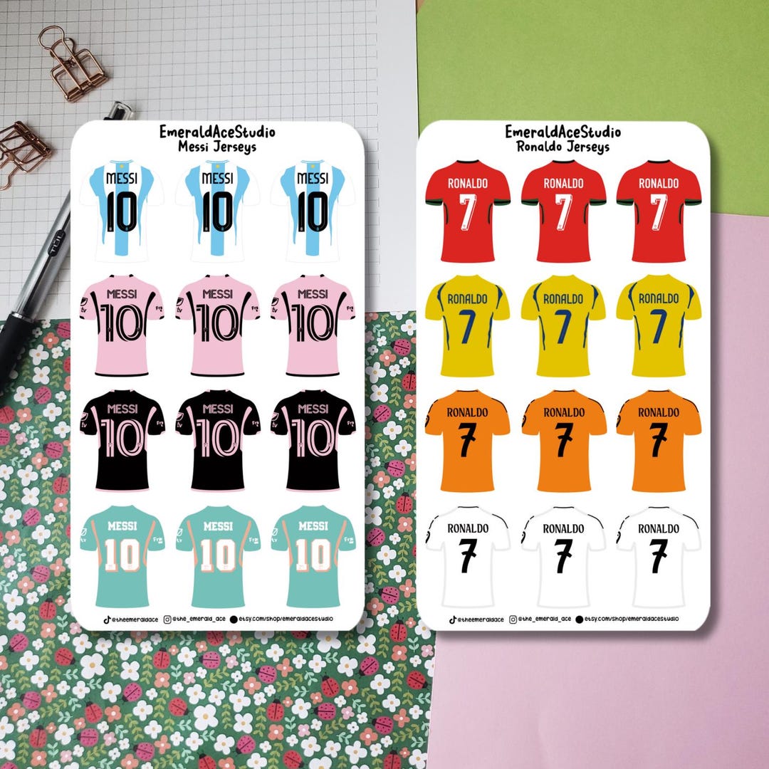 Messi Sticker Sheet | Ronaldo Sticker Sheet | Soccer Stickers | Bujo ...