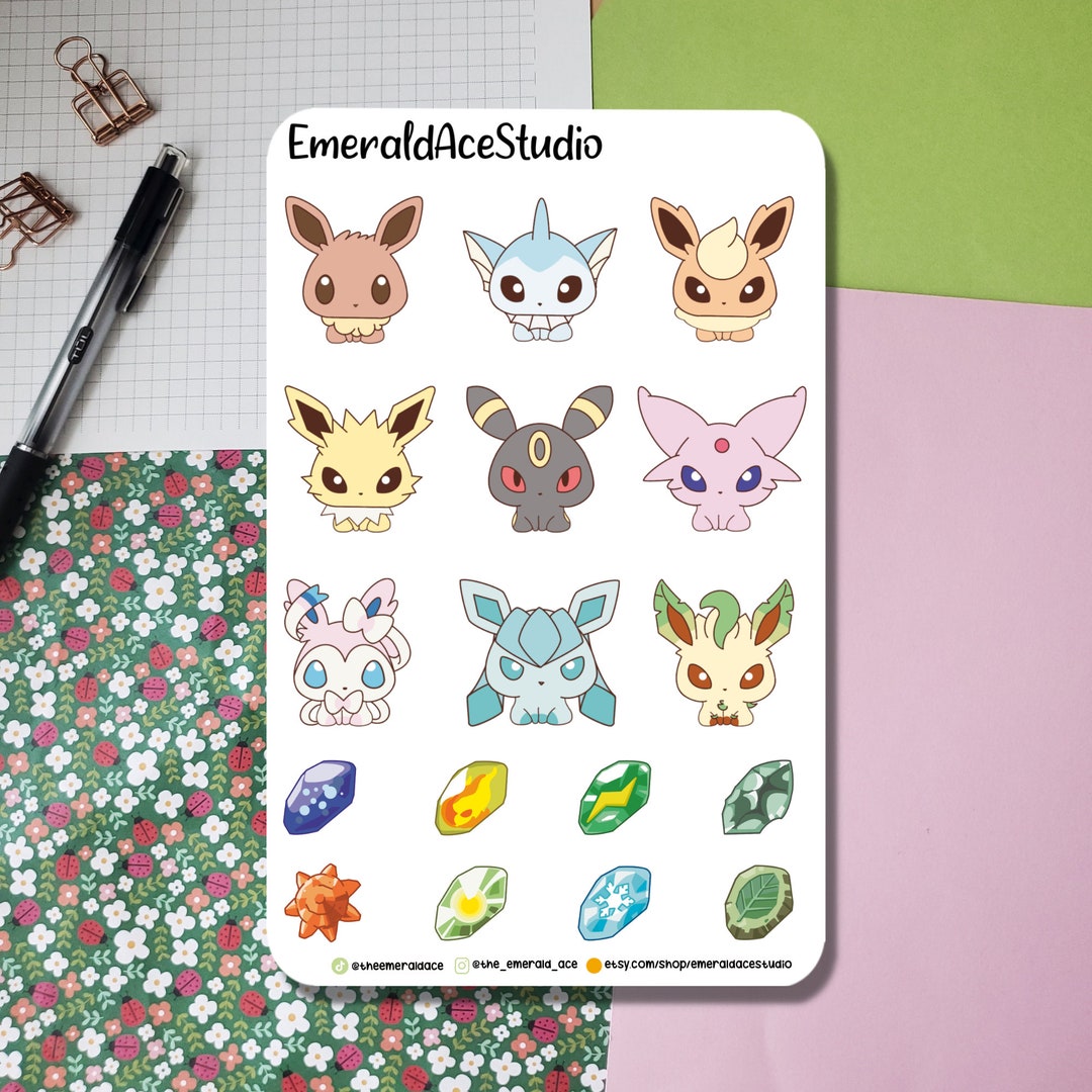 Eeveelutions -sticker Sheet | Eeveelutions Stickers | Eevee Sticker ...