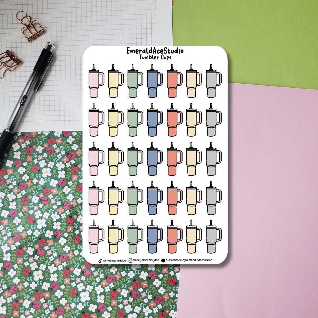 Stanley Cup Sticker Sheet | Stanley Cup Stickers | Tumblercups Stickers ...