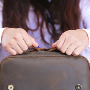 Full Grain Rustic Brown Leather Backpack for Men and Women Men Leather ...