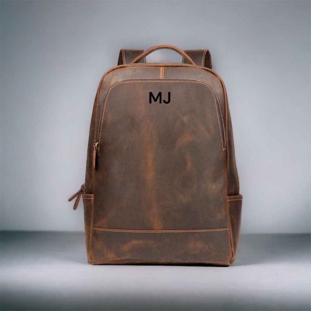 Rustic Brown Leather Backpack Full Grain Leather Laptop Bag Leather ...