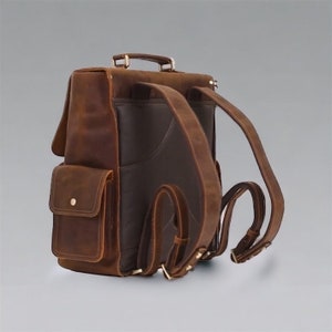 Handmade Rustic Brown Leather Backpack for Men and Women Cowhide ...