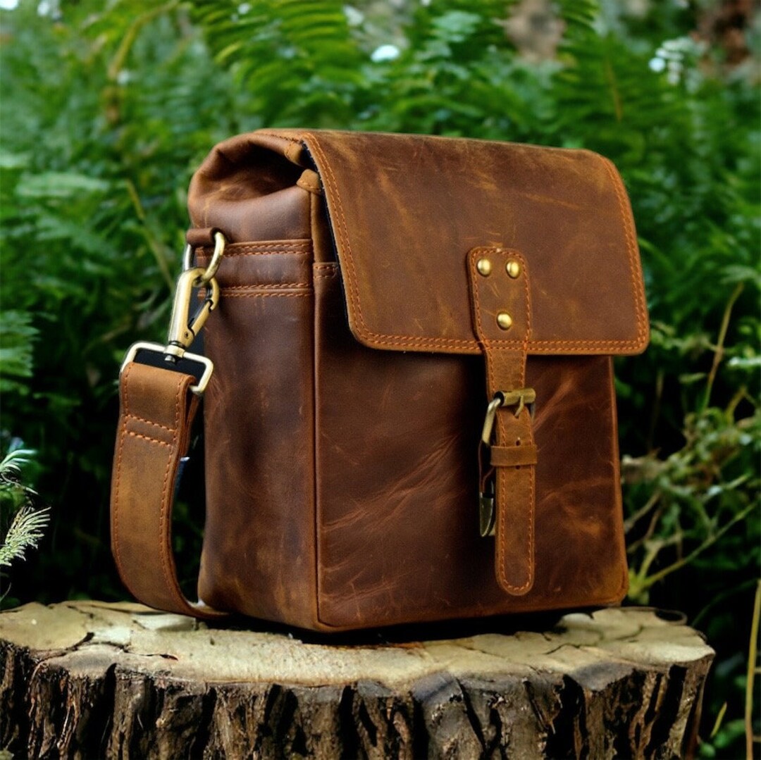 Handmade Leather DSLR Camera Bag Nikon Camera Case Personalized Leather ...