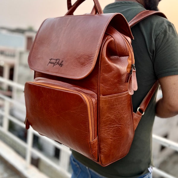 Large Leather Backpack Women - Etsy