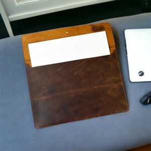 Full Grain Cowhide Leather Document Holder Handmade Leather Folder ...