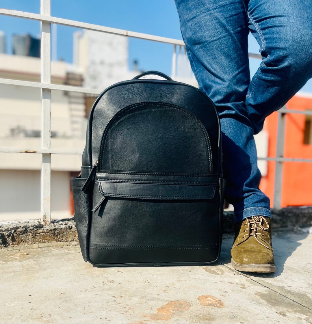 Leather Backpack, Black Leather Backpack, Rucksack, Men Leather ...