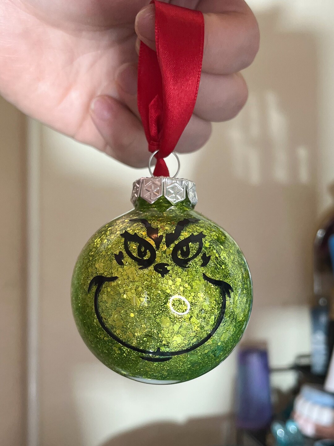 Grinch Bauble - Etsy UK