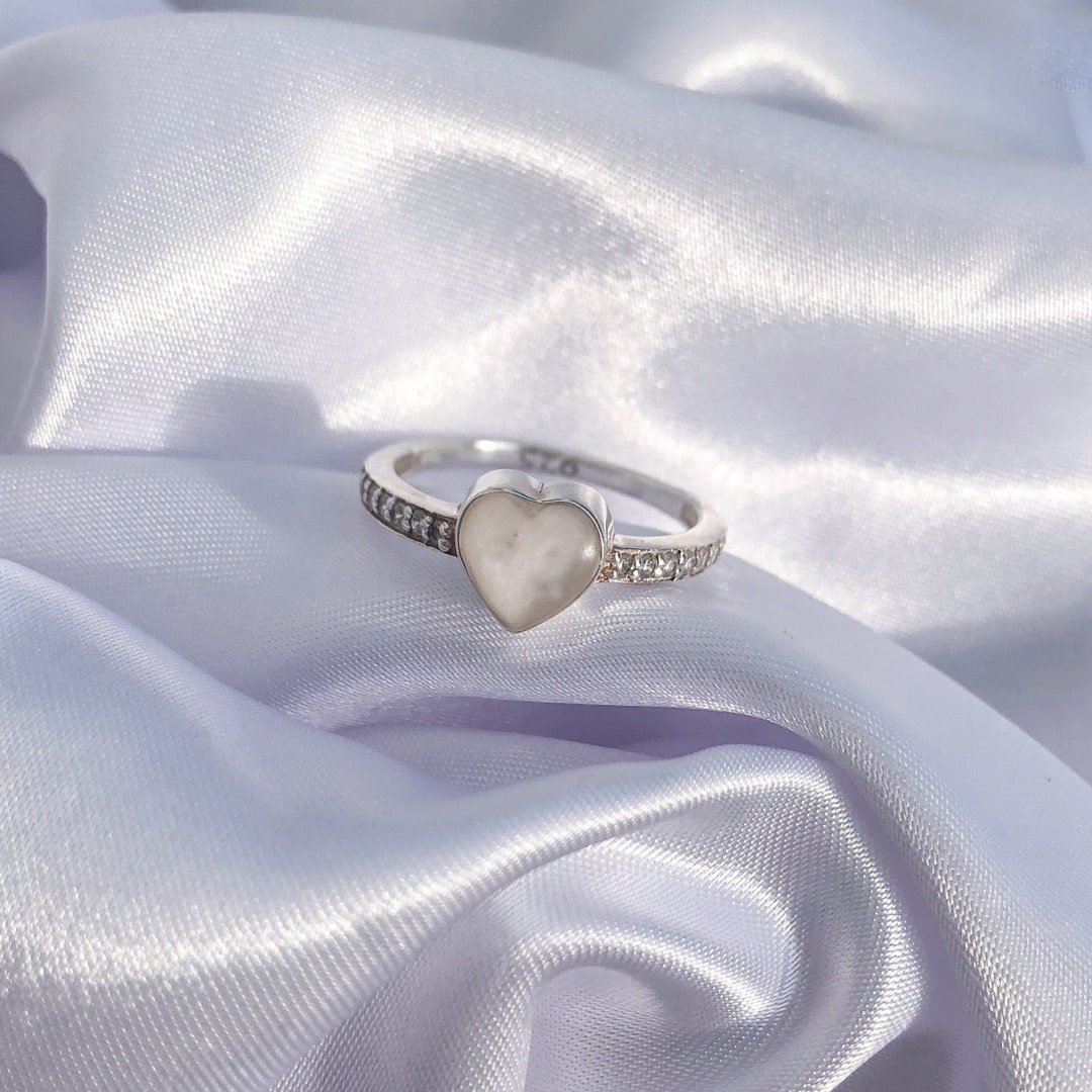 Memorial Heart Ring - Ashes & Hair 925 Silver - Etsy