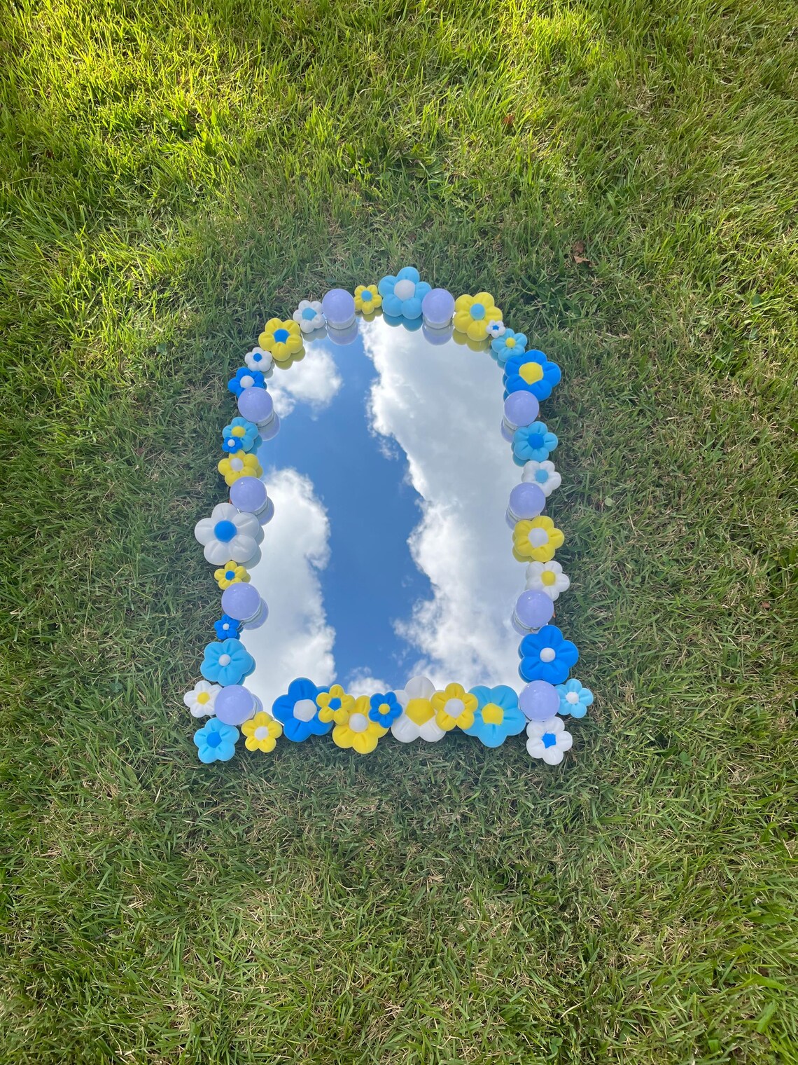 Bluey Inspired Clay Flower Mirror - Etsy