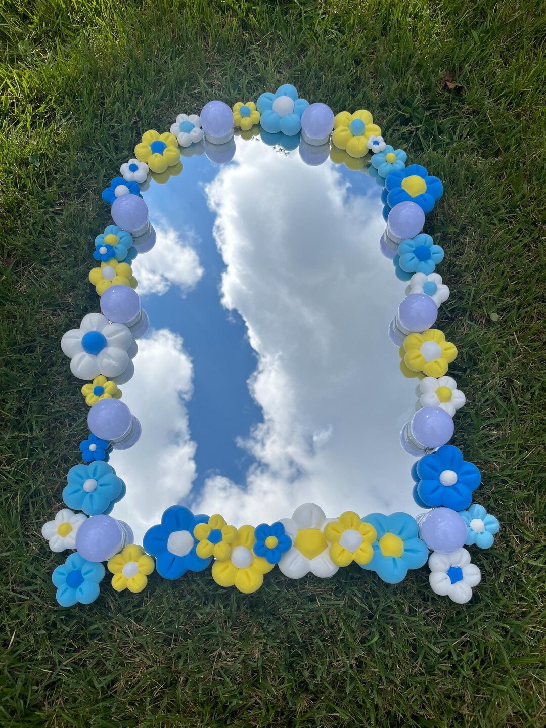 Bluey Inspired Clay Flower Mirror - Etsy