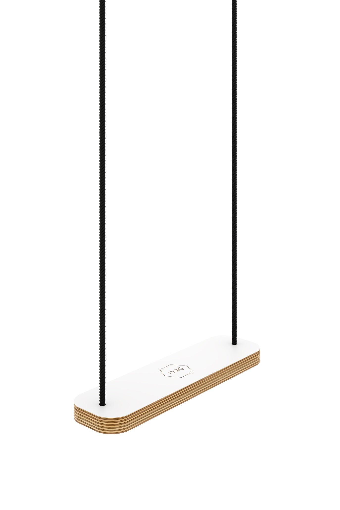 NUKI RECTANGLE Swing White With Black Rope. Swing for Kids. Schaukel ...