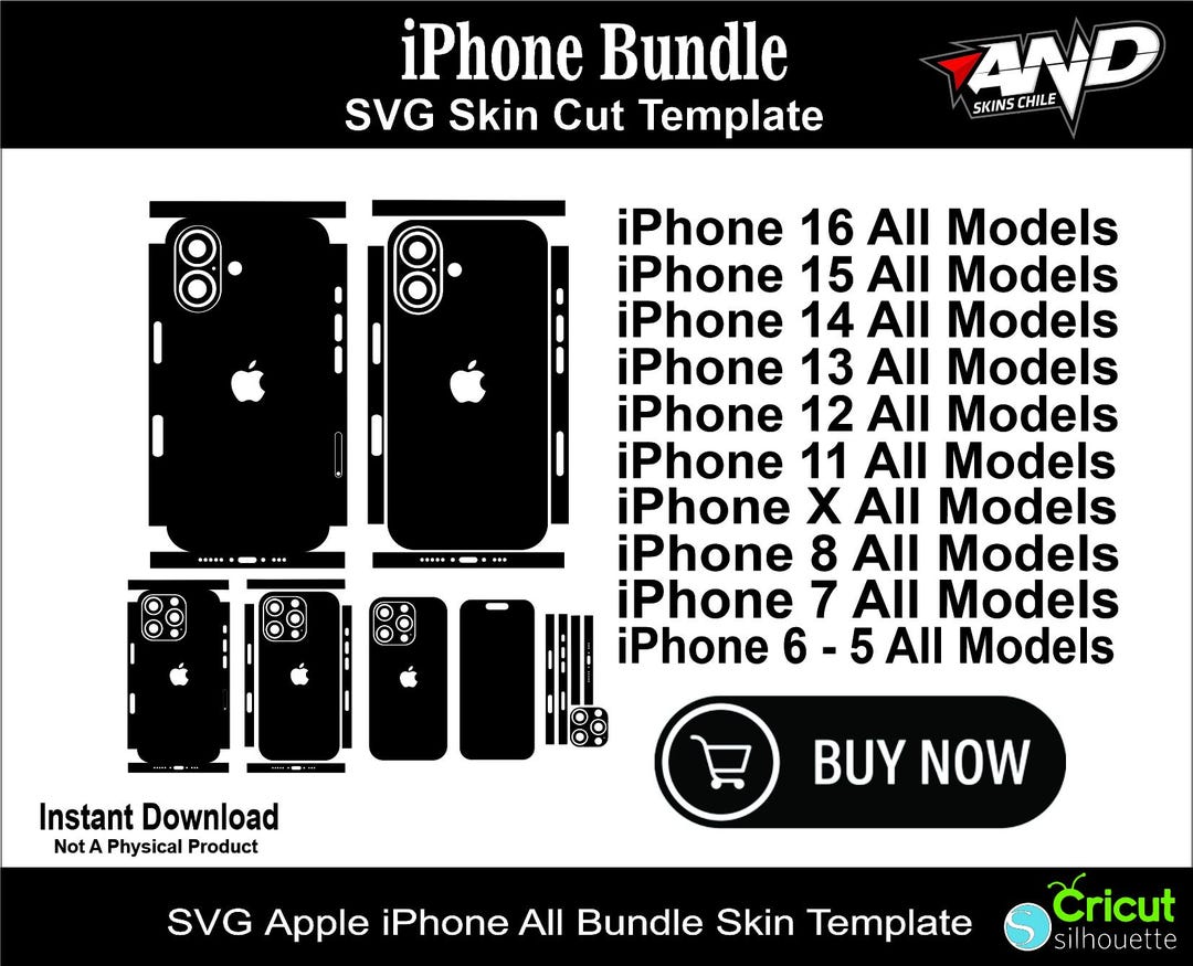 SVG Apple iPhone All Bundle (including iPhone 16 Series) Skin Vector ...