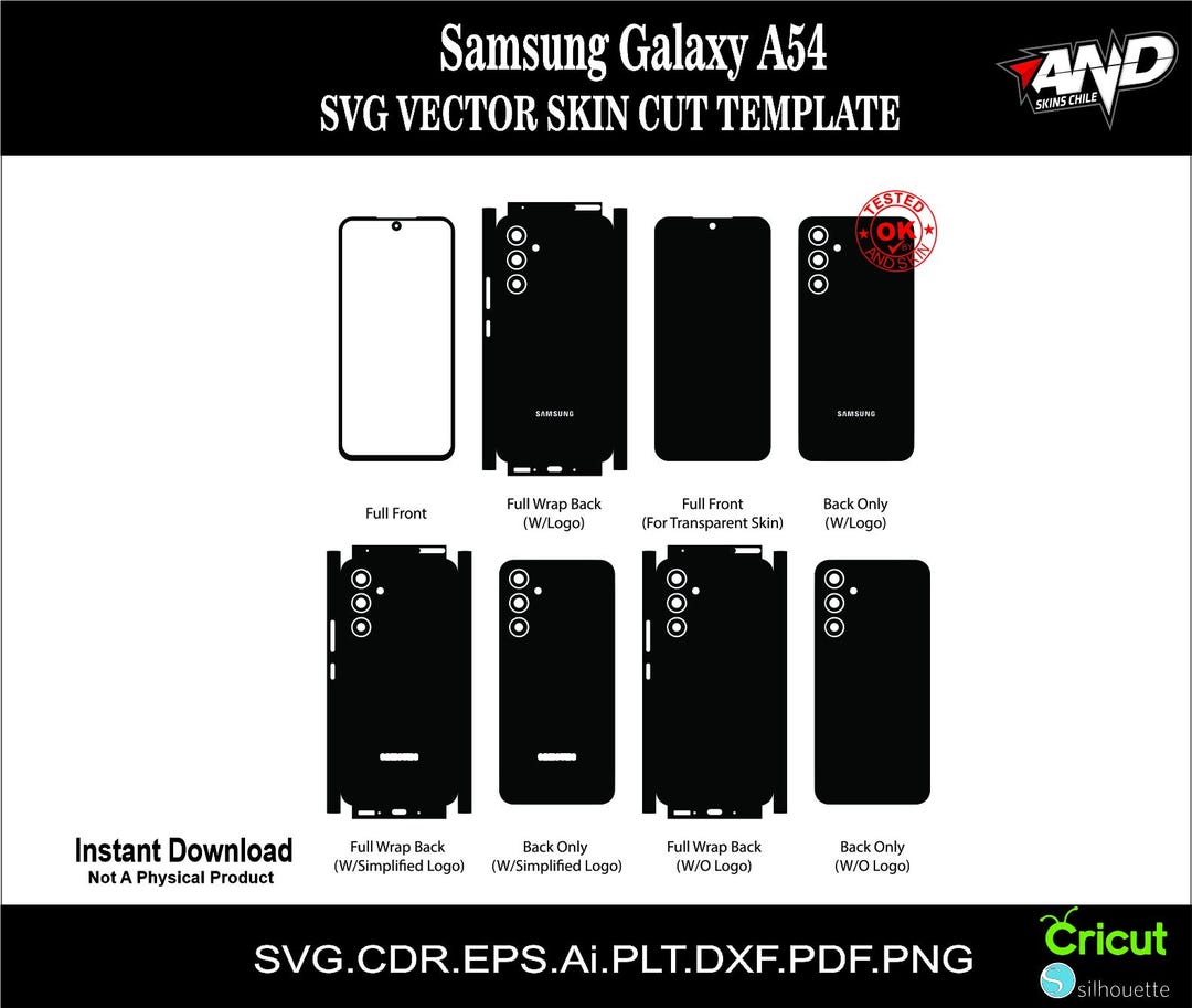 Samsung Galaxy A54 Skin Vector Template Skin Layout Skin Die Cuts File ...