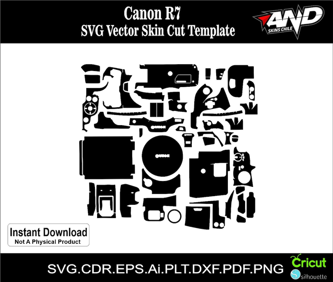 Canon R7 Skin Vector Templater Skin Layout Skin Die Cuts File Svg Skin ...