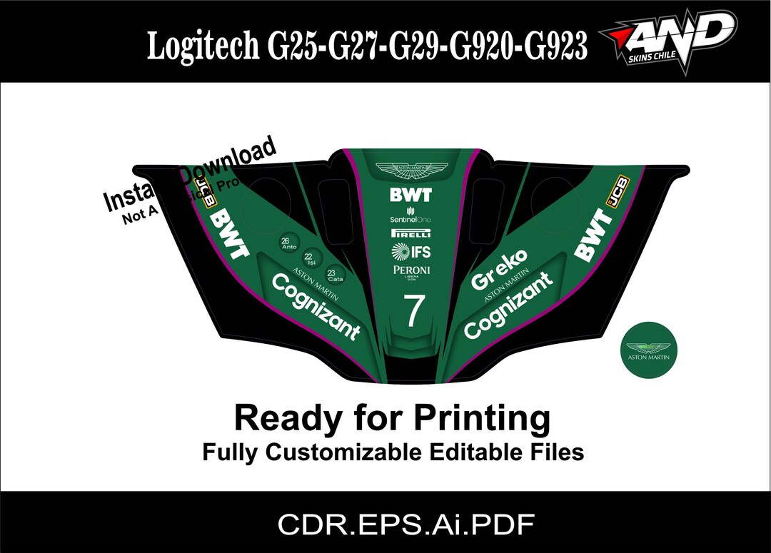 Logitech G29/G923/ G920/G27/G25 Ready for Printing (aston Martin F1 ...