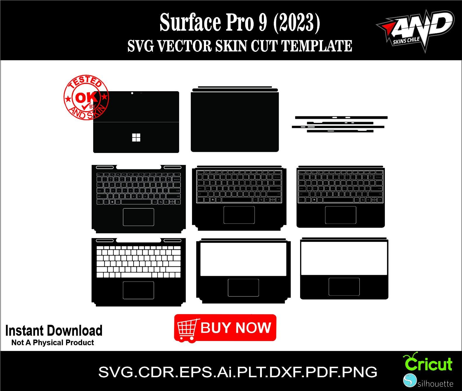 Surface Pro 9 (2023) Skin Vector Template Skin Layout Skin Die Cuts ...
