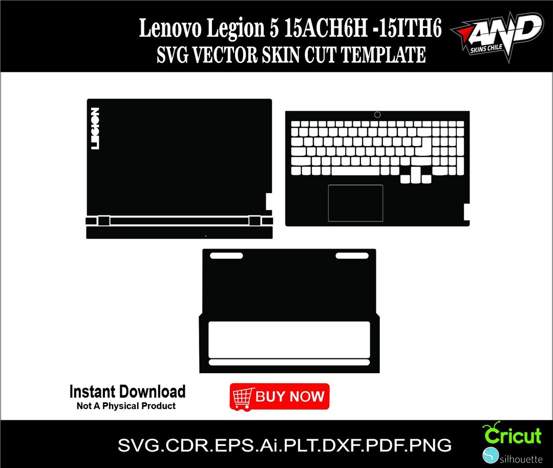 Lenovo Legion 5 15ACH6H -15ITH6 Skin Template Vector Skin Layout Skin ...