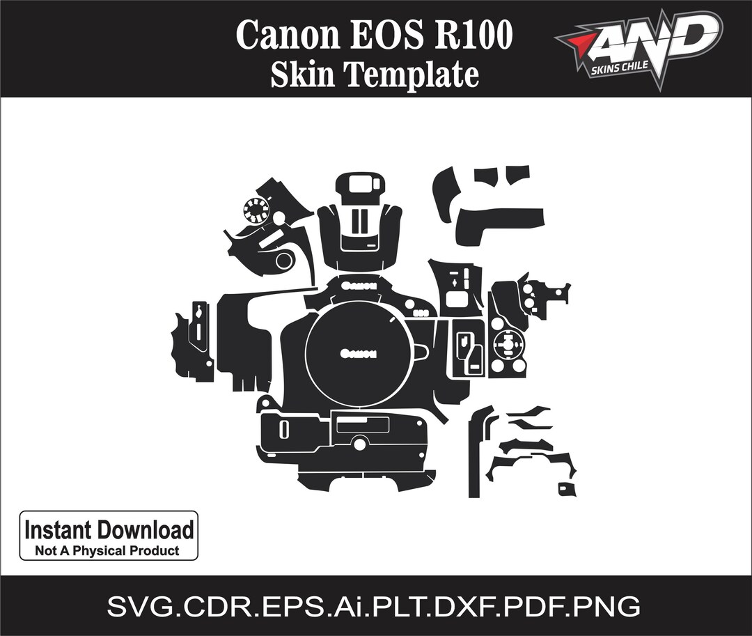 Canon R100 Skin Vector Template Skin Die Cuts Skin Cut File Skin Layout ...