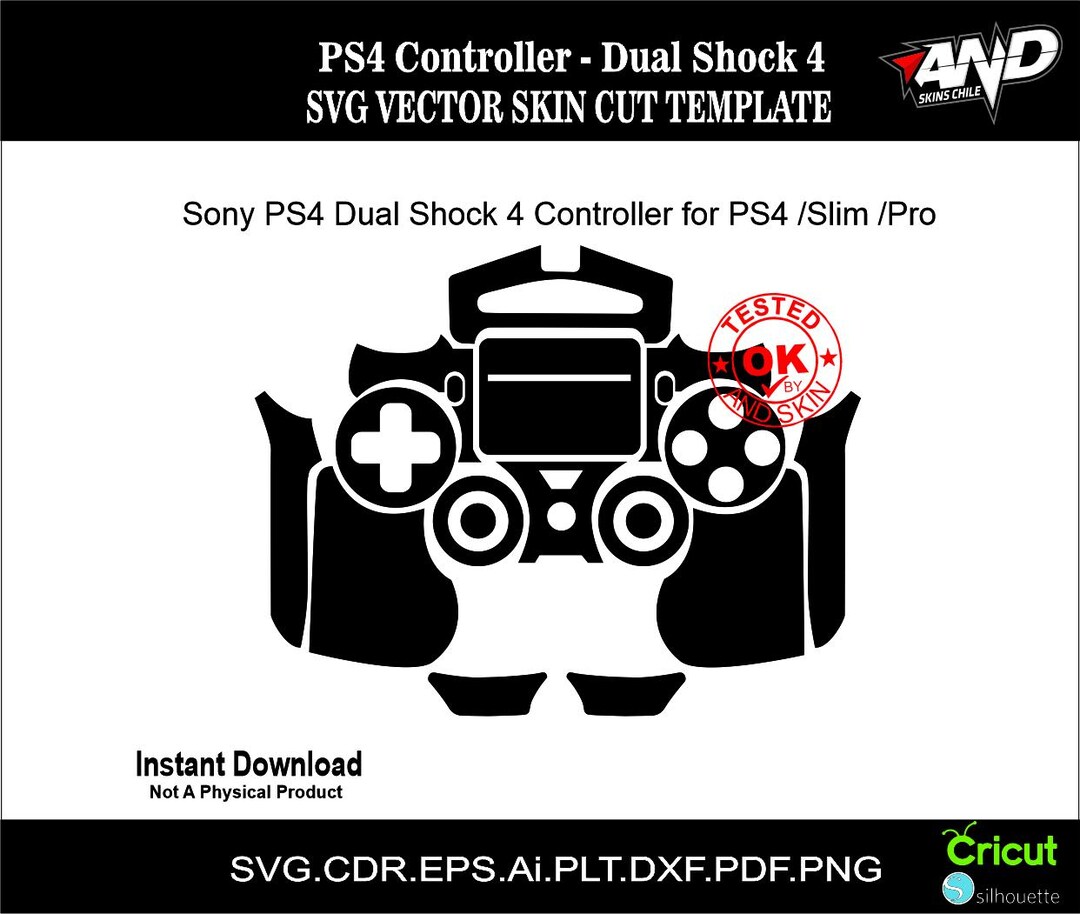 PS4 Controller - Dualshock4 Skin Template Vector Skin Layout Skin Die ...