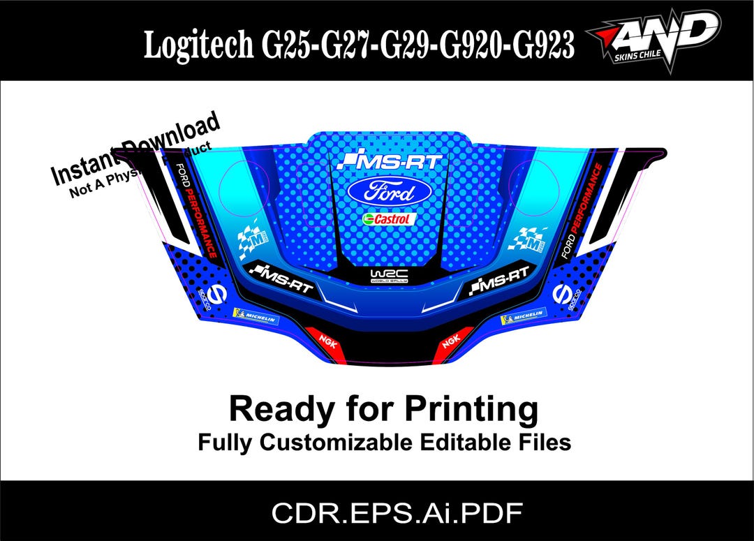 Logitech G29/G923/ G920/G27/G25 Ready for Printing (WRC Ford Design ...