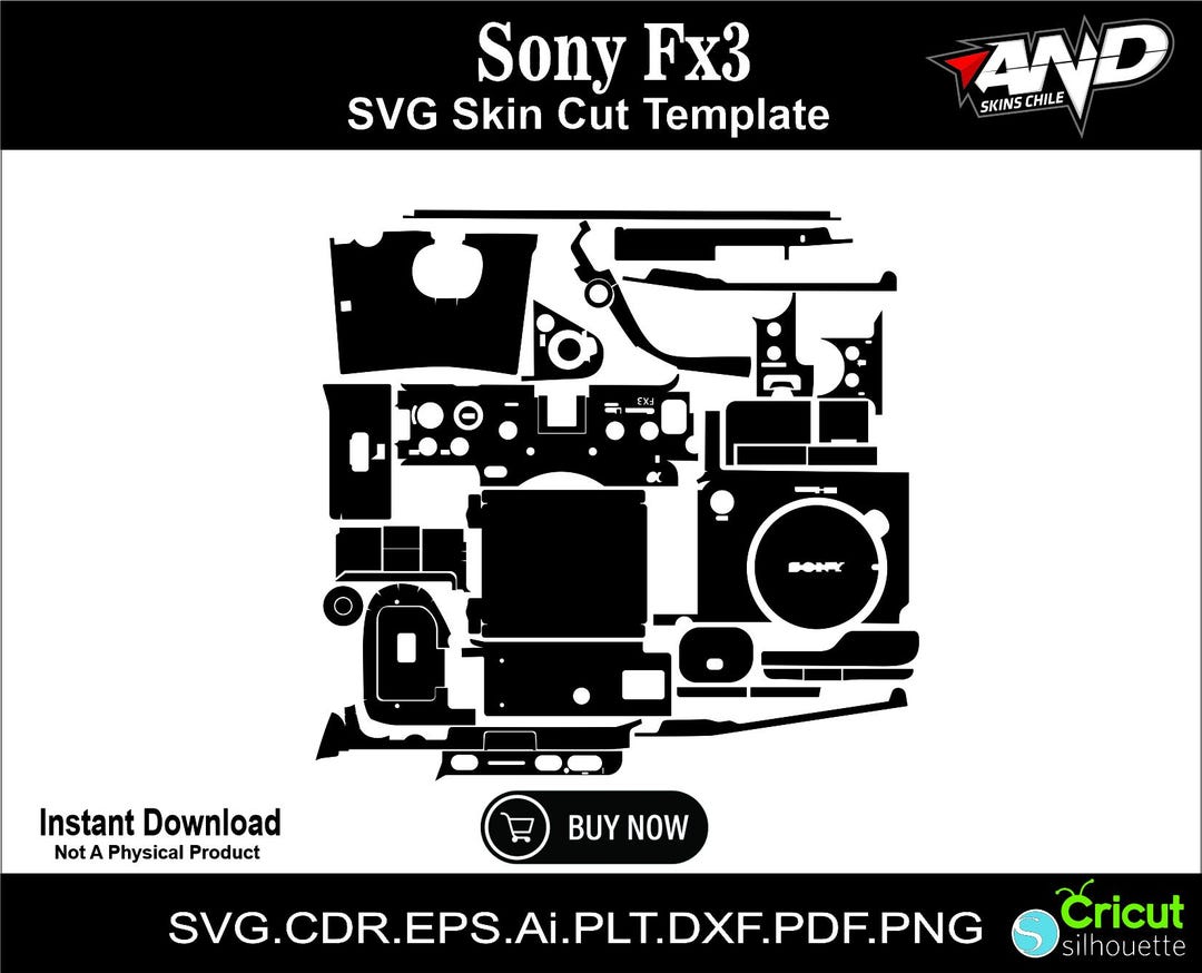 Sony FX3 Skin Vector Template Skin Layout Skin Die Cuts File Svg Skin ...