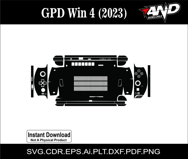 GPD Win 4 (2023) Skin Vector File Skin Die Cut Skin Template Layout Svg ...