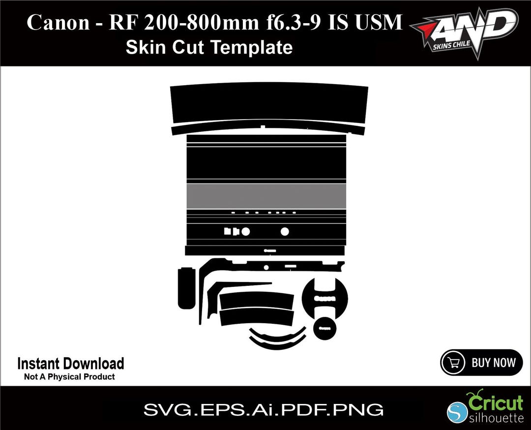 Canon - RF 200-800mm F6.3-9 IS USM Skin Vector File Skin Die Cut Skin ...