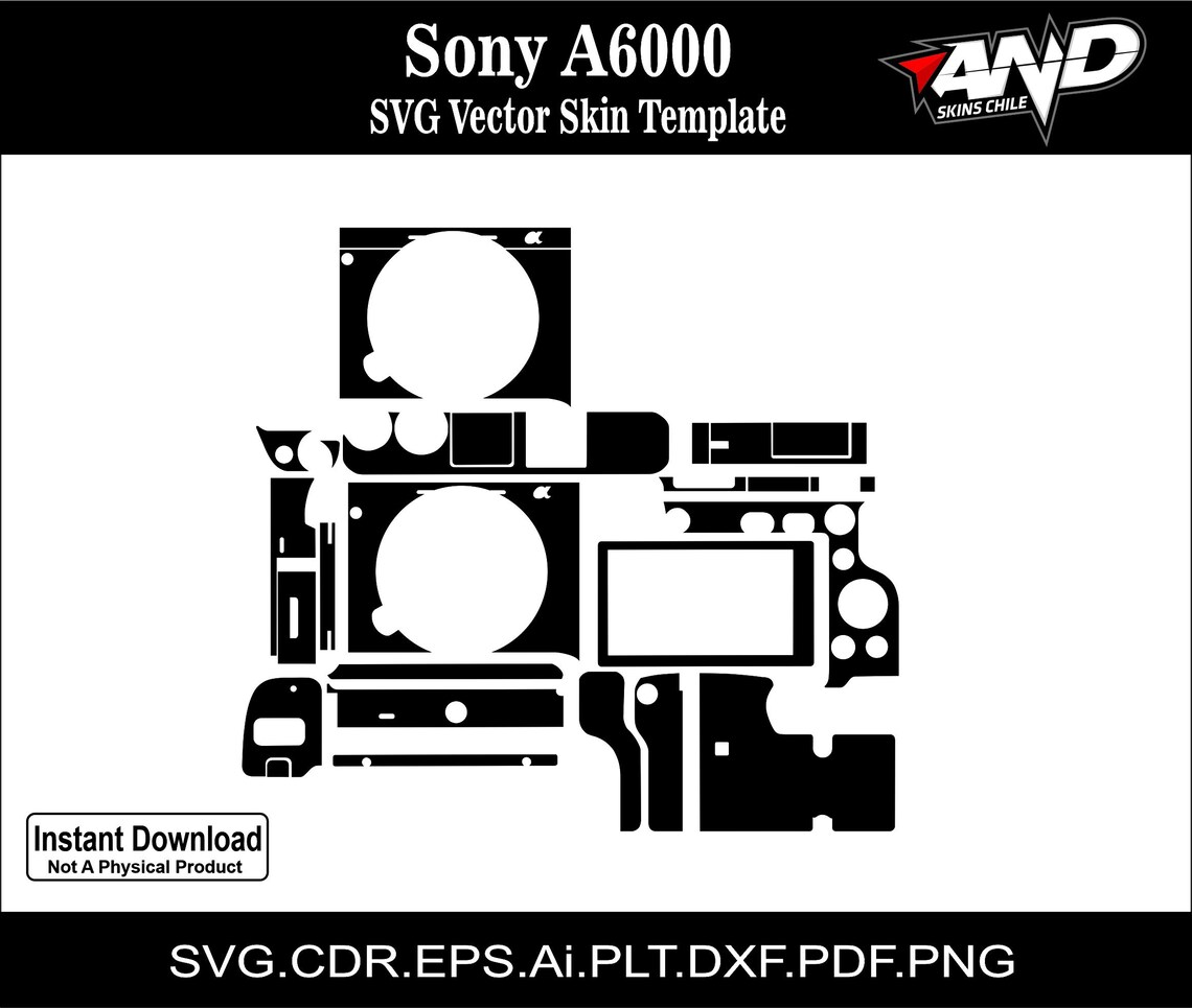 Sony A6000 Skin Vector Template Skin Layout Skin Die Cuts File Svg Skin ...